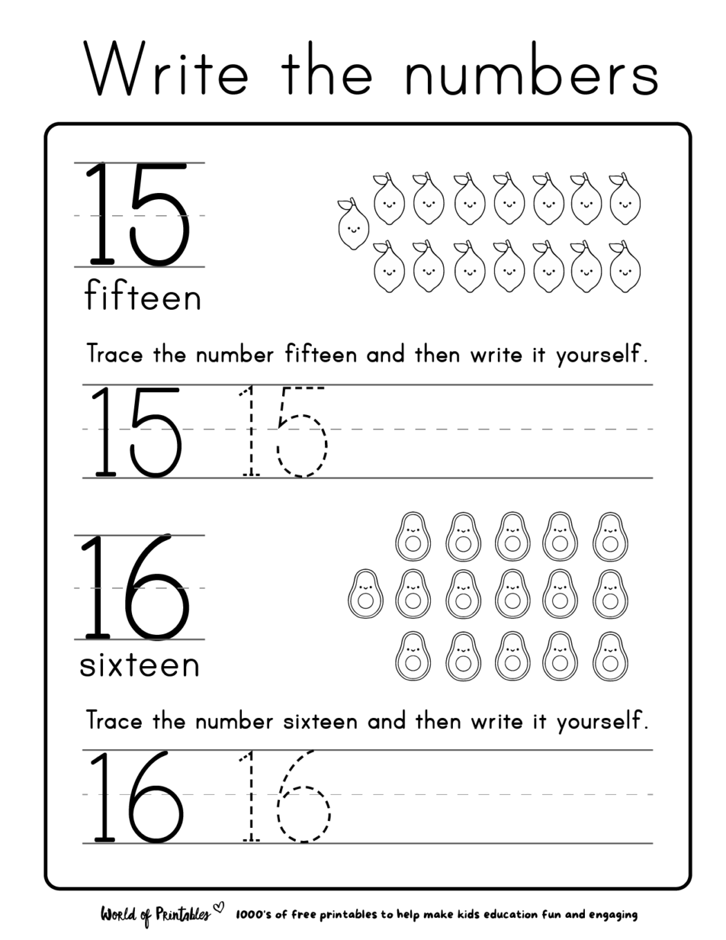 Number Tracing | 165 Free Printable Worksheets