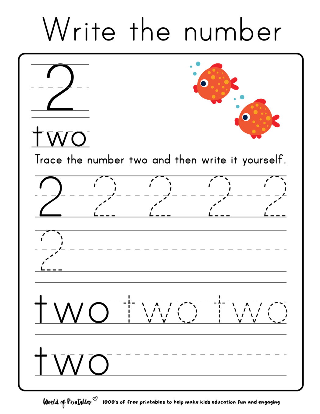 Number Tracing | 165 Free Printable Worksheets