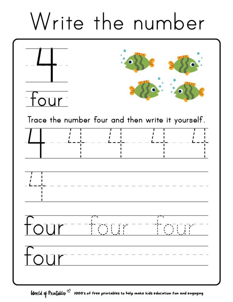 Number Tracing | 165 Free Printable Worksheets