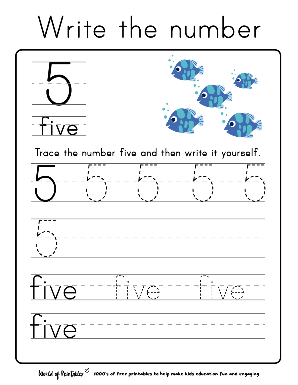 Number Tracing | 165 Free Printable Worksheets