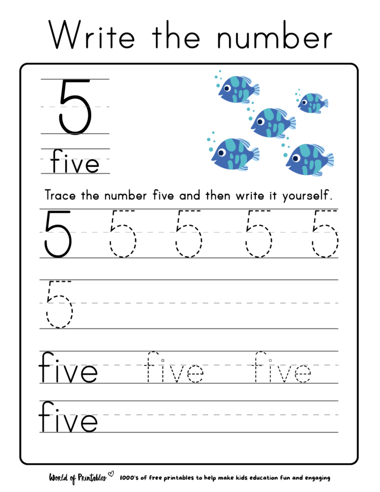 Number Tracing | 165 Free Printable Worksheets