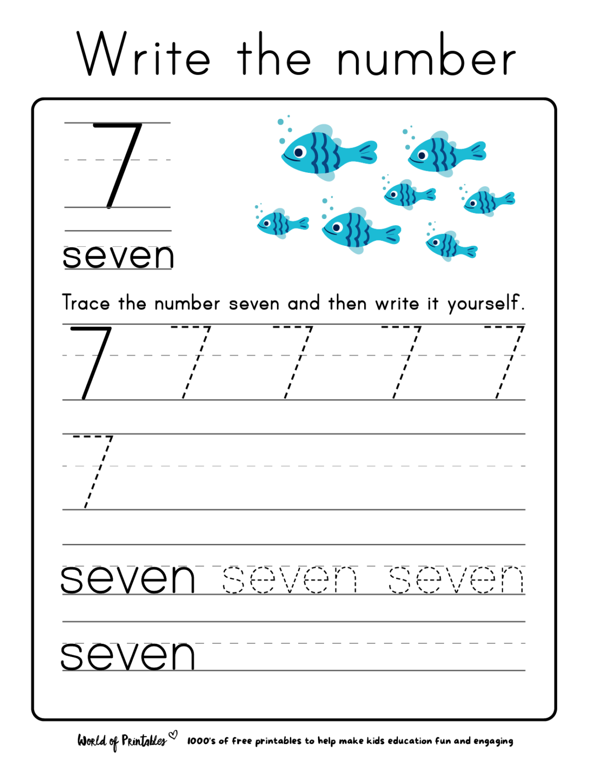 Number Tracing | 165 Free Printable Worksheets