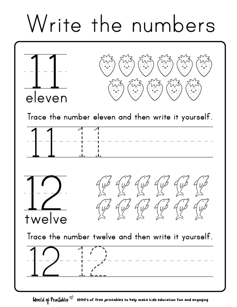 Number Tracing | 165 Free Printable Worksheets