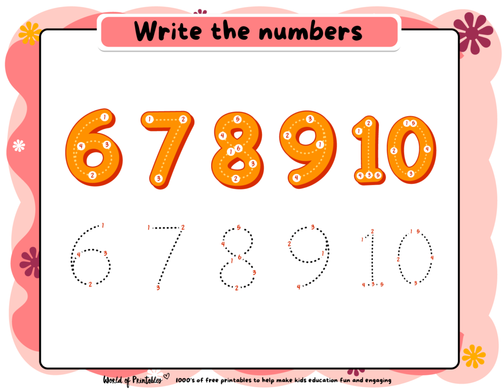 Number Tracing | 165 Free Printable Worksheets