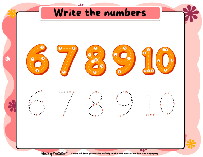 Number Tracing | 165 Free Printable Worksheets