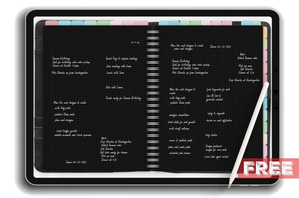 Free Digital Bullet Journal With Black Pages - World of Printables