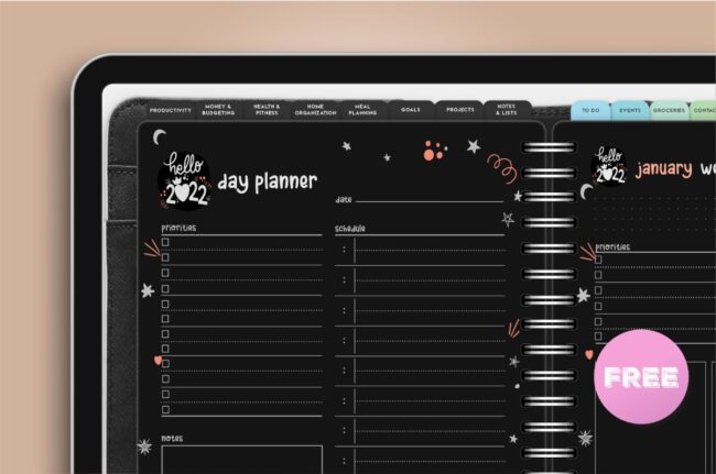 Digital Planner PDF | Free Stylish 2022 Planner - World of Printables