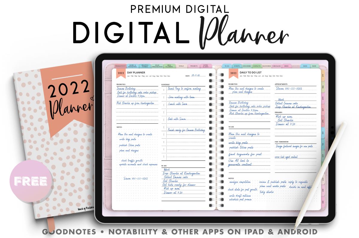 Digital Planners - 10 of the best in 2022, all free! - World of Printables