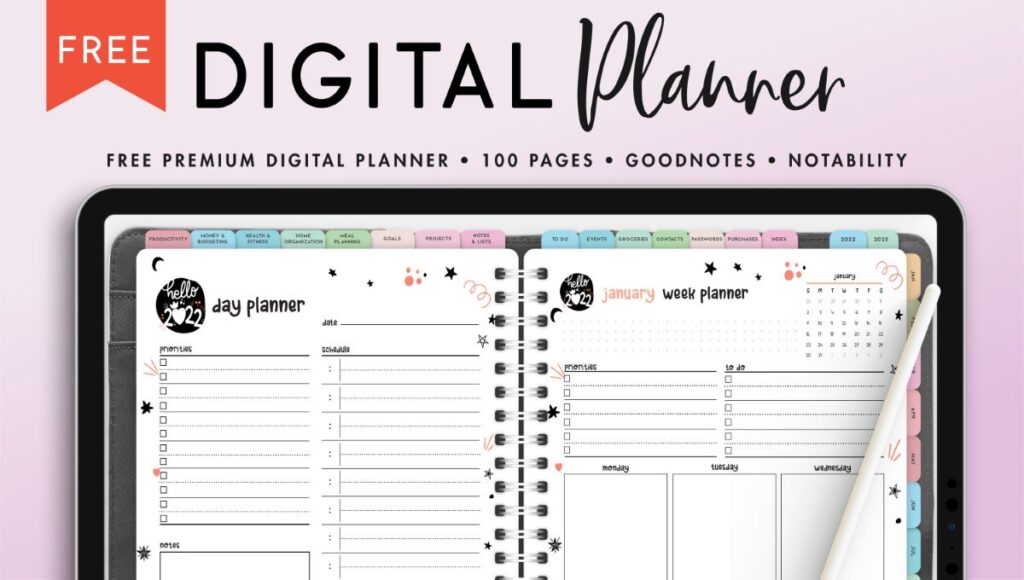 Digital Planner ipad Goodnotes Planner Cute Digital Planner Noteshelf ...