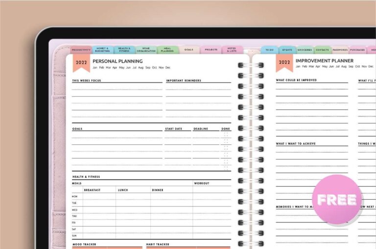 Free Digital Planner For 2022 - World of Printables