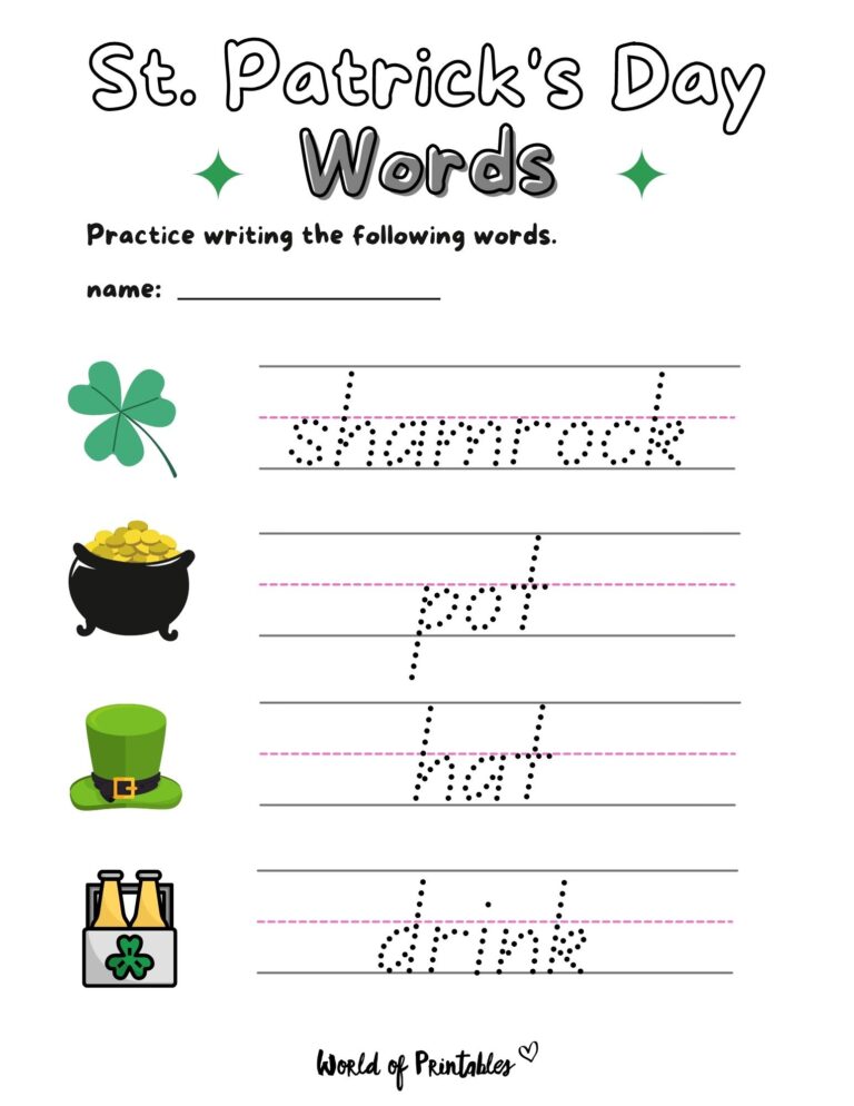 St Patrick's Day Printables - World of Printables