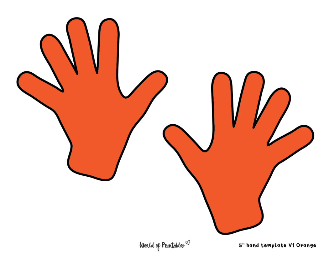 32 Hand Outline Printable Templates - World of Printables