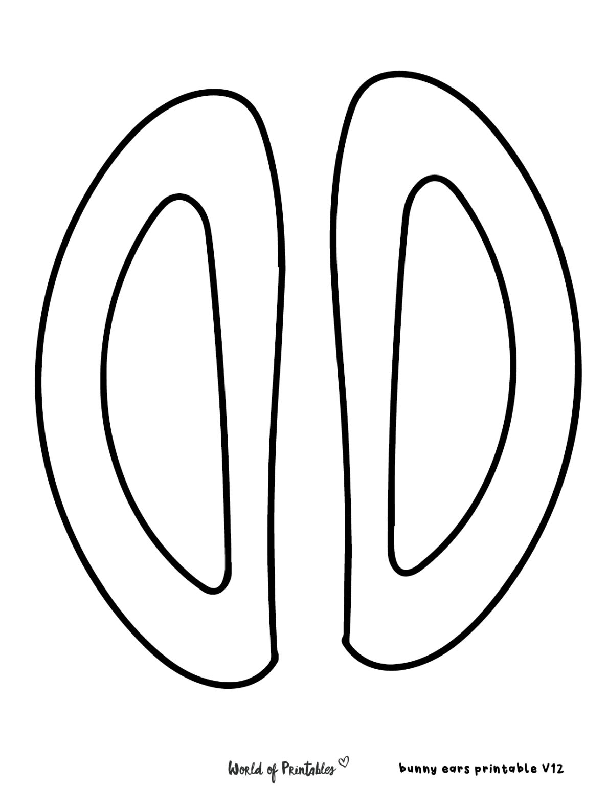 Bunny Ears Template - 30 Printable Bunny Ears Outlines To Cut Out