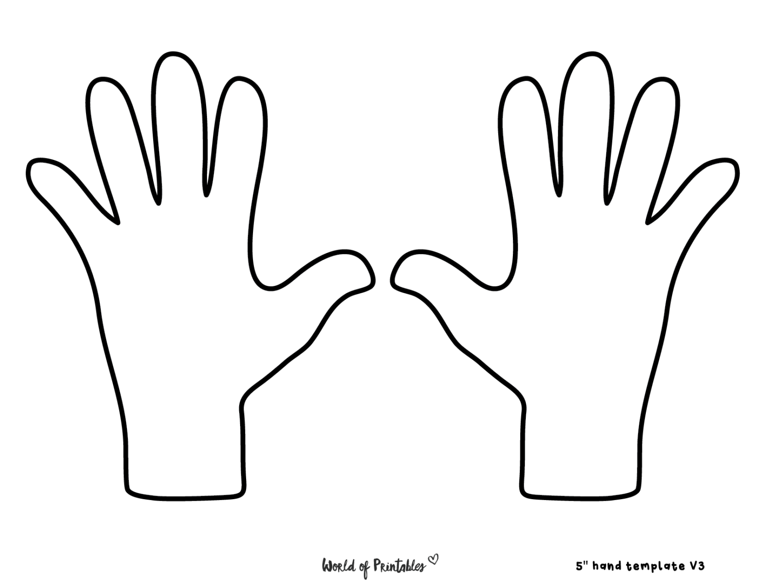 32 Hand Outline Printable Templates - World of Printables