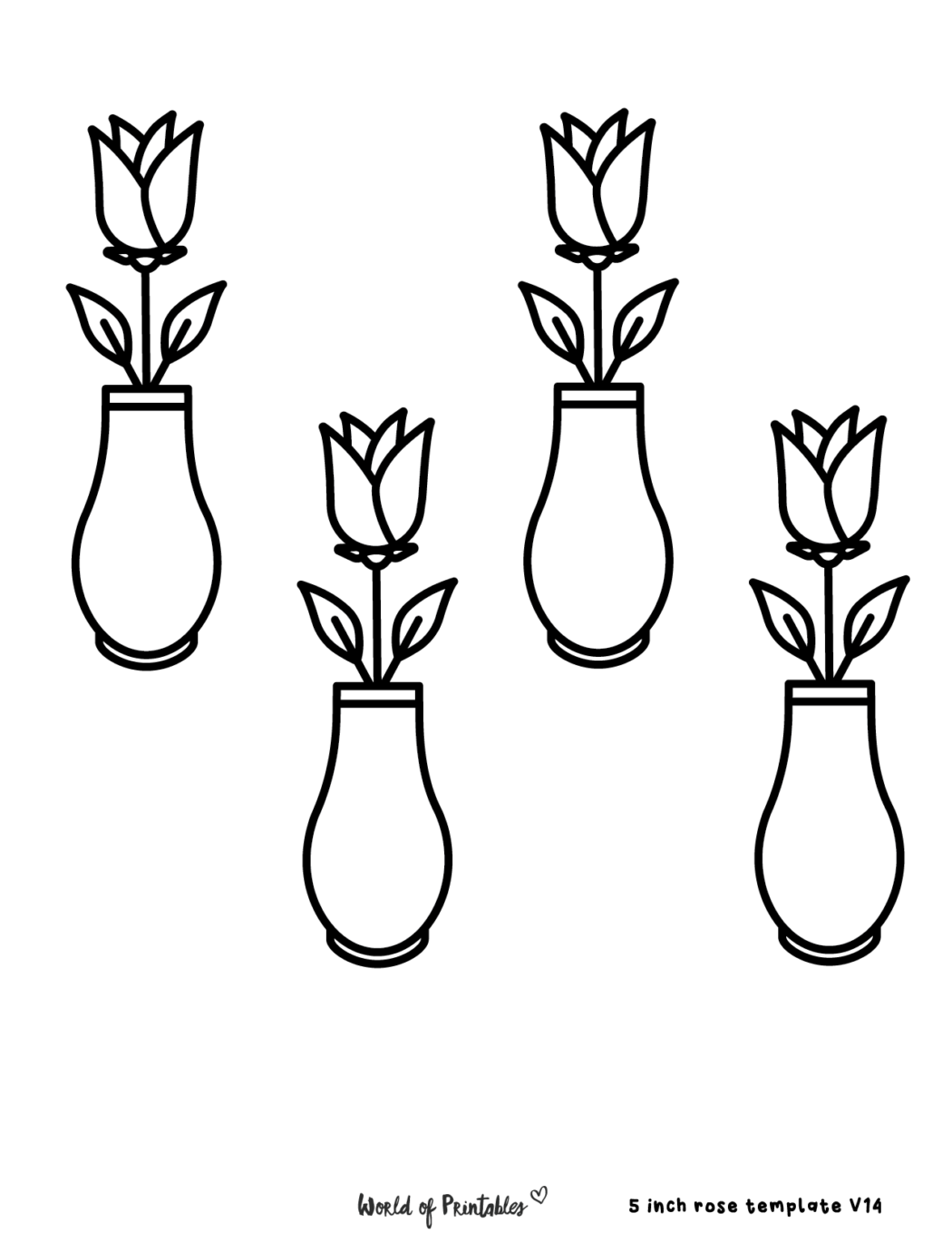 Rose Template: 68 Styles For Fun Activities & Crafts - World of Printables