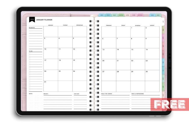 Digital Monthly Planner - Stylish & Free - World of Printables