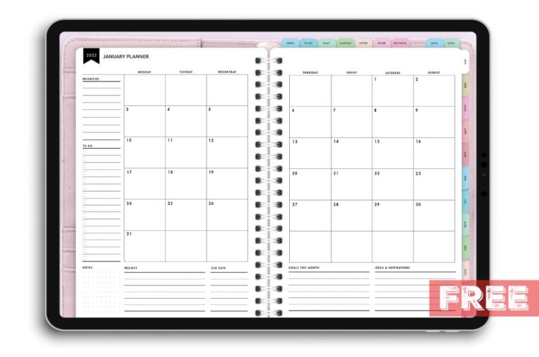 Digital Monthly Planner - Stylish & Free - World of Printables