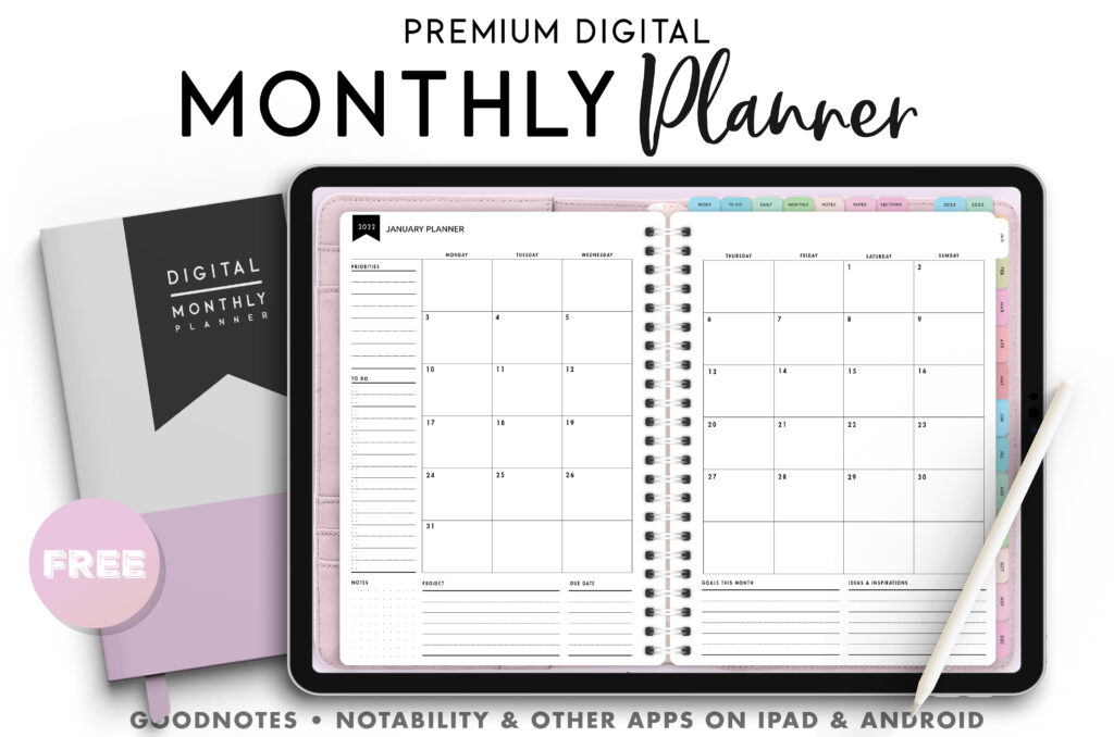 Paper Party Supplies Goodnotes Monthly Planner Weekly Planner Journal SMALL BUSINESS PLANNER