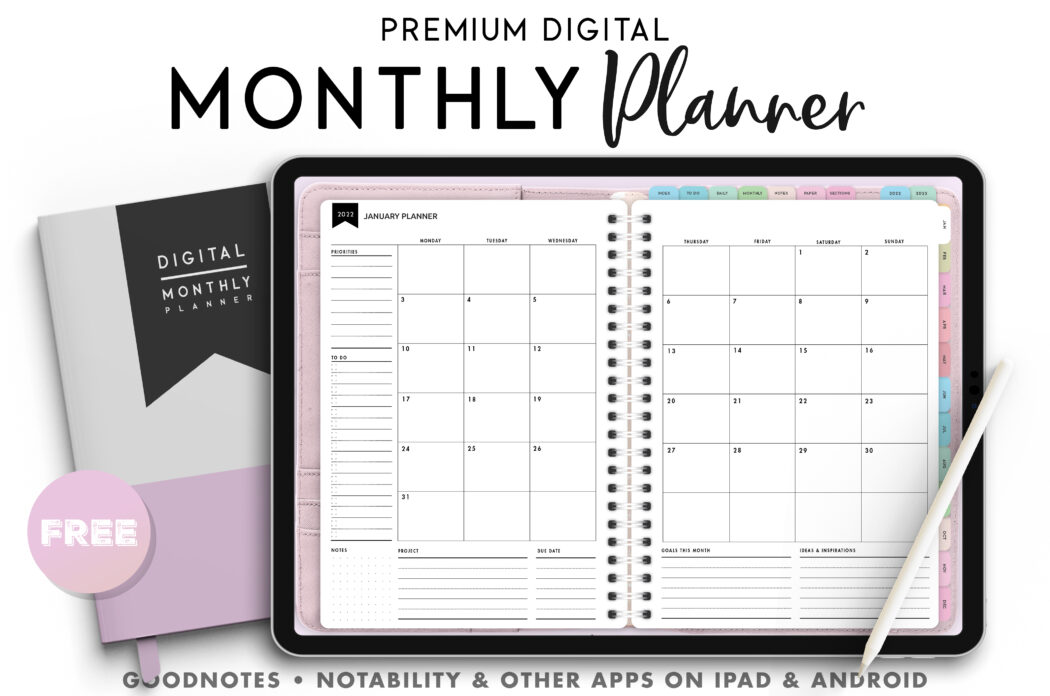 Digital Monthly Planner - Stylish & Free - World of Printables