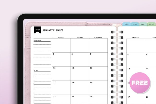 Free Digital Monthly Planner - World of Printables
