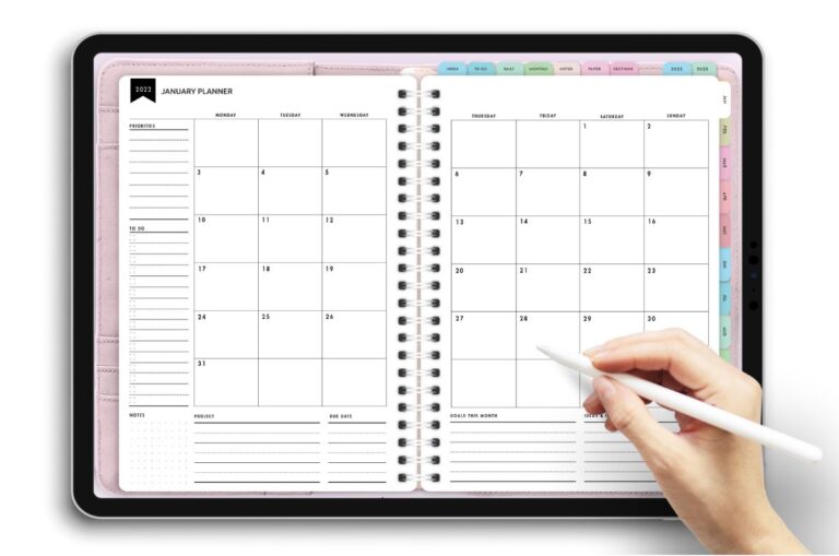 Digital Monthly Planner - Stylish & Free - World of Printables