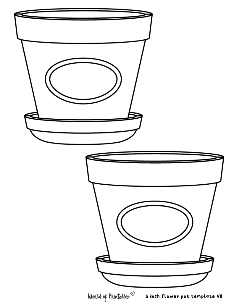 80 Flower Pot Templates - For Crafting & Coloring Activities