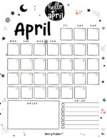 Free Cute April Calendar & Planner Printable Set - World of Printables