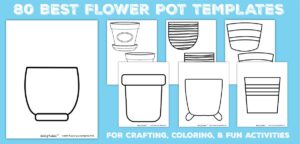 80 Flower Pot Templates - For Crafting & Coloring Activities