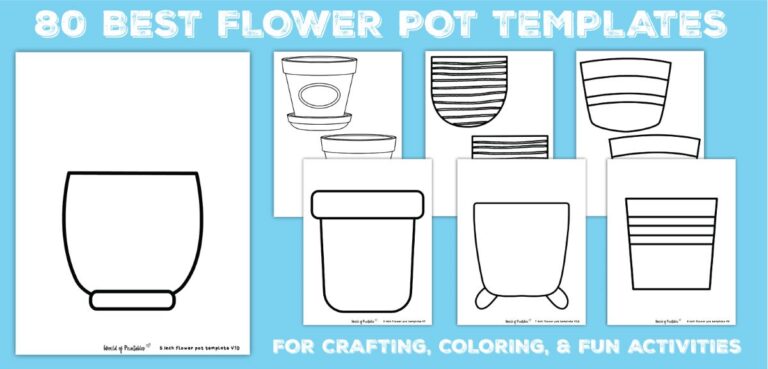 80 Flower Pot Templates - For Crafting & Coloring Activities