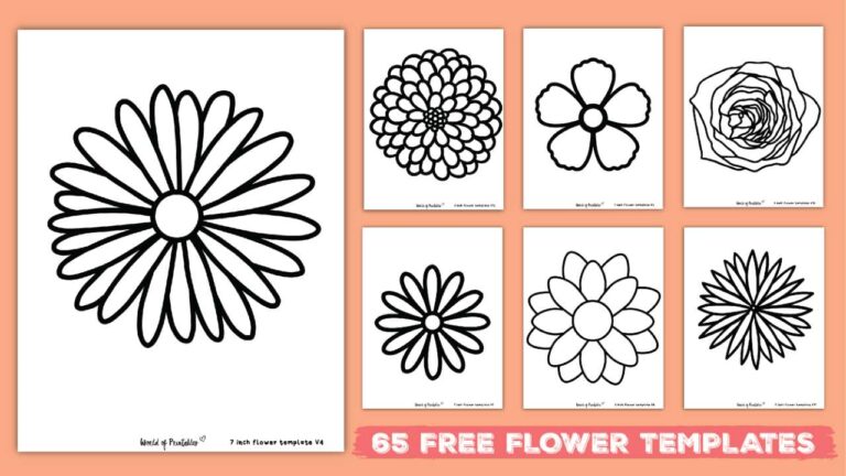60 Best Free Flower Templates - World of Printables