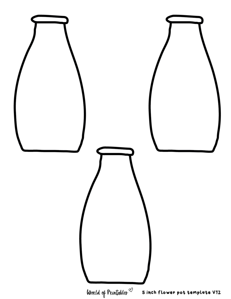 80 Flower Pot Templates - For Crafting & Coloring Activities