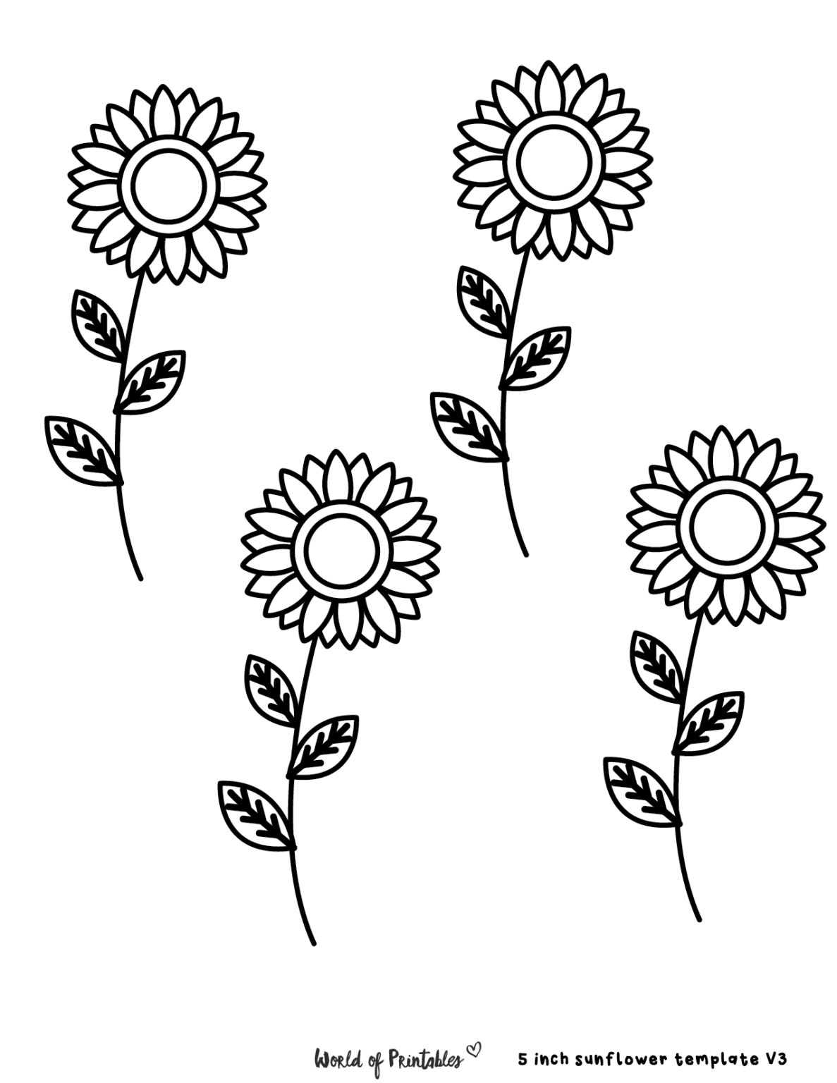 40 Best Sunflower Templates - World of Printables