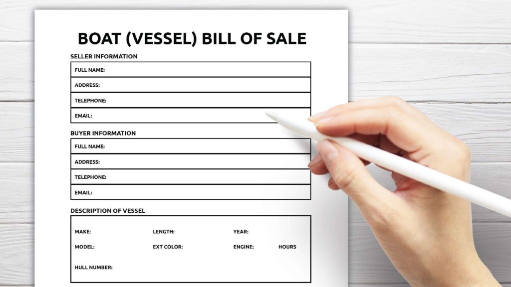 Bill Of Sale For Boat And Trailer Fill Online Printable Fillable Blank 