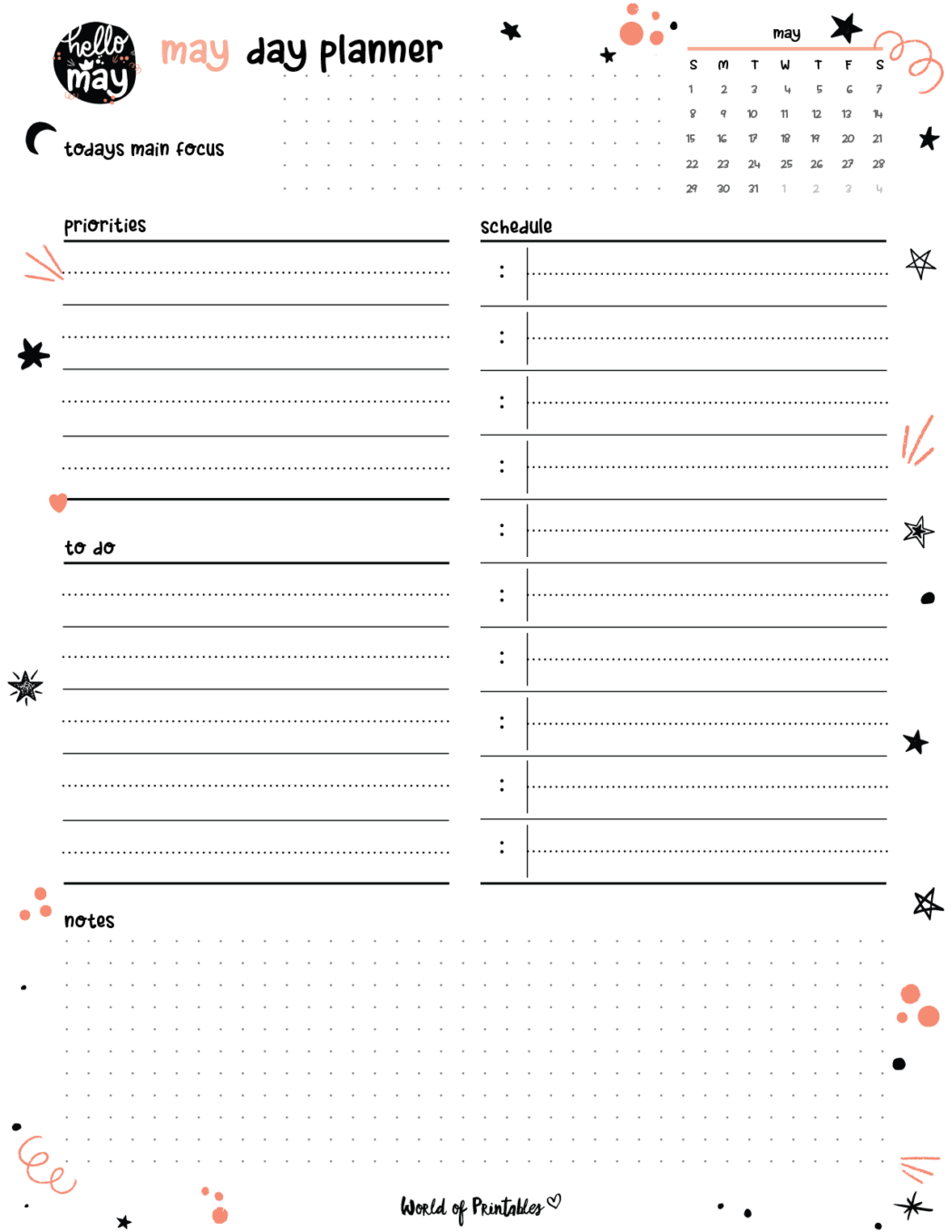 FREE Cute May 2023 Calendar & Planners - World of Printables