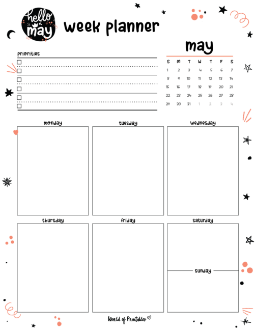 FREE Cute May 2023 Calendar & Planners - World of Printables