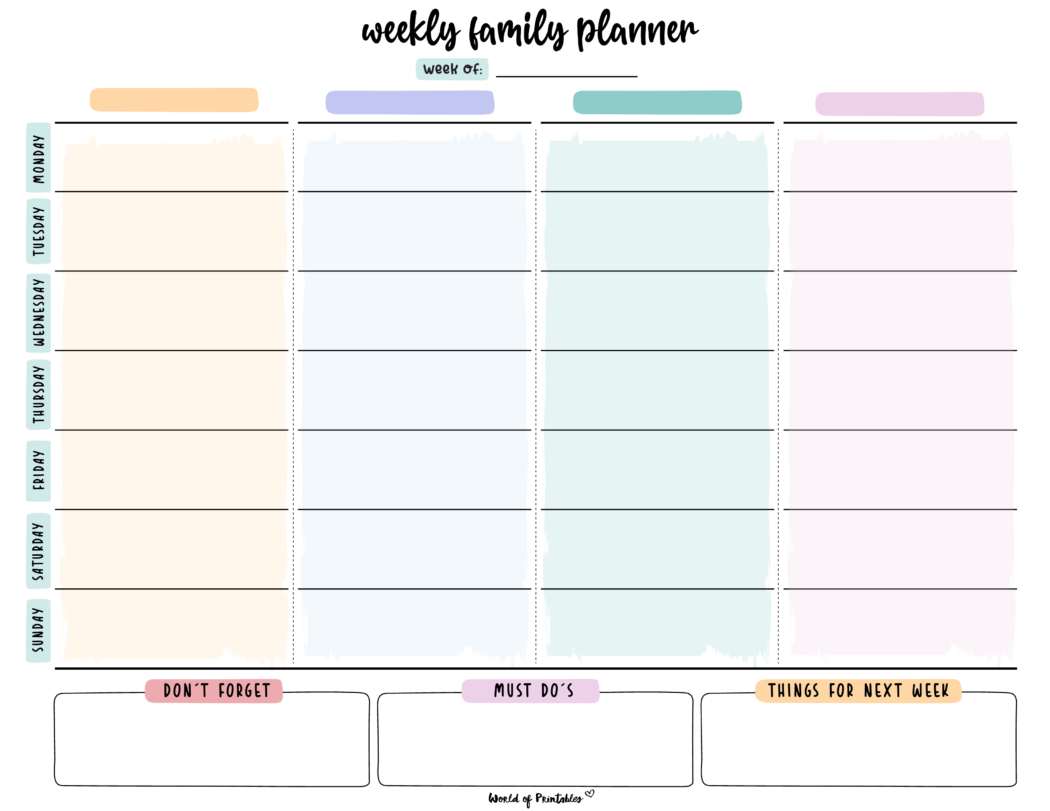 Family Planner - World of Printables
