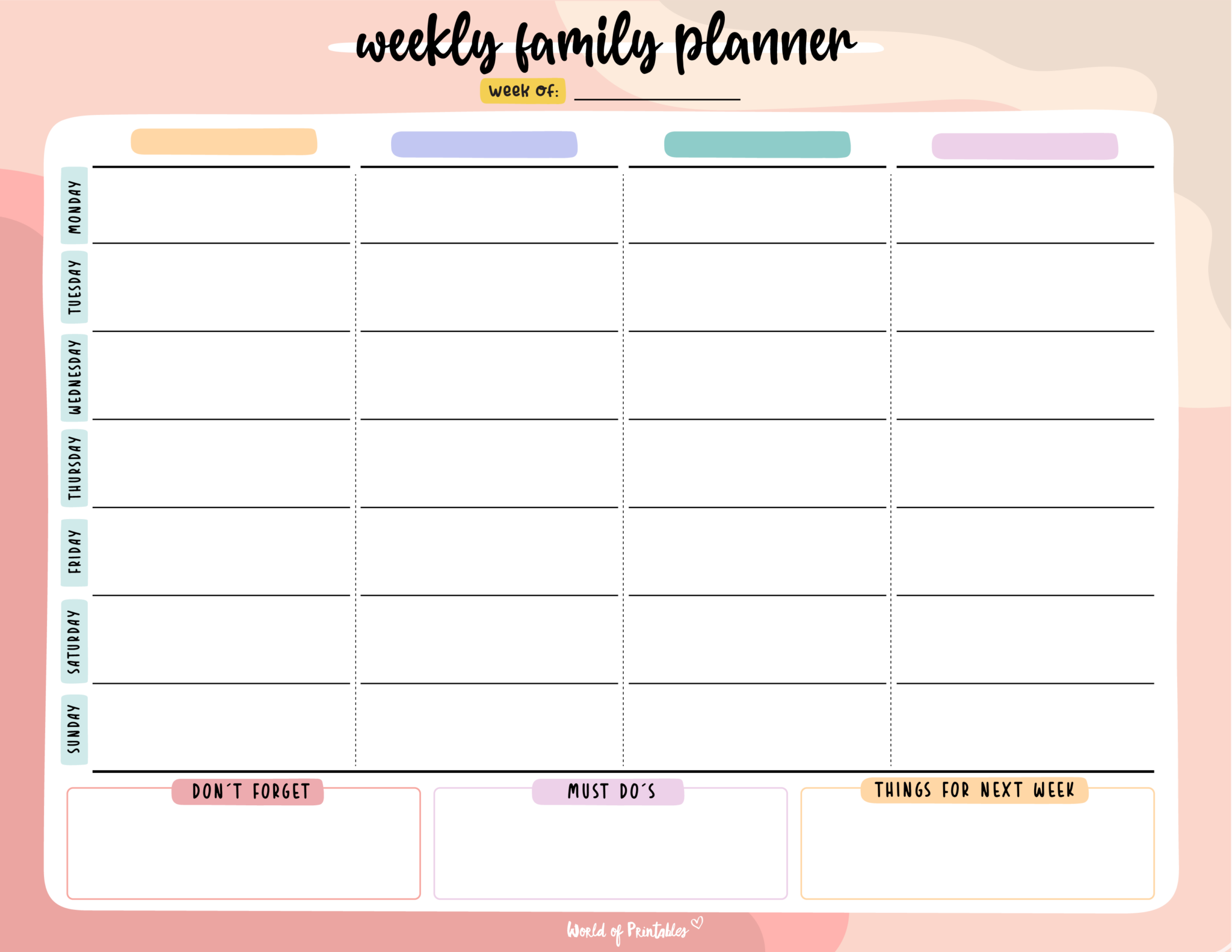 Family Planner - World of Printables