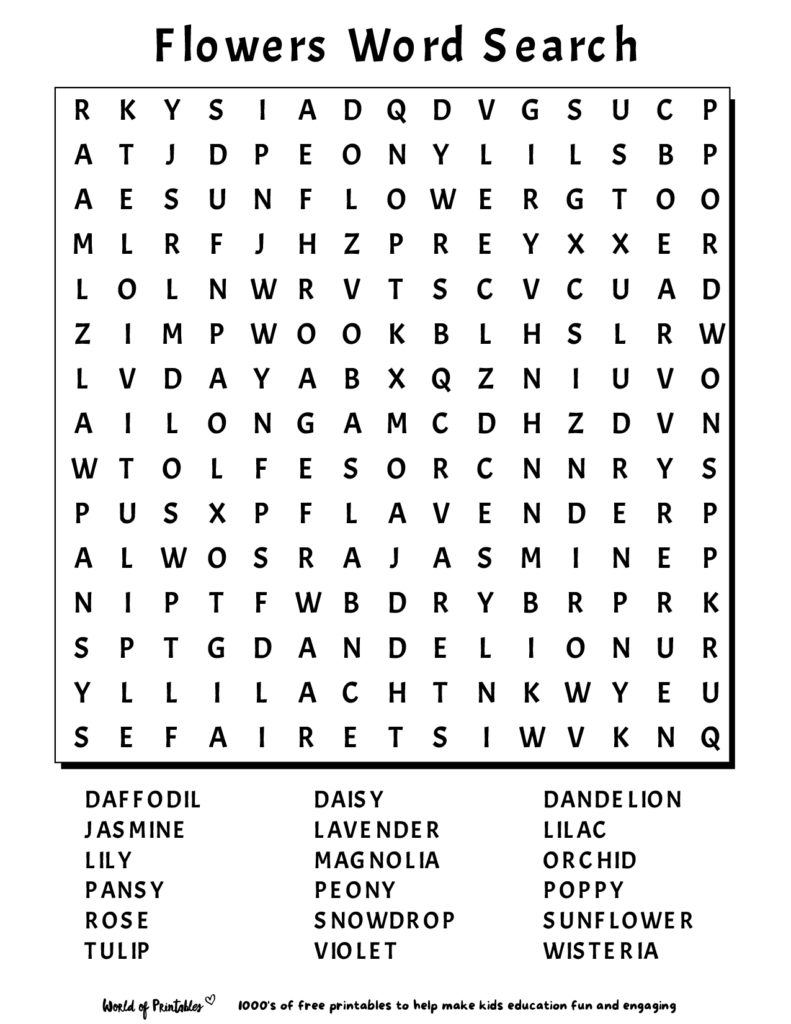 Printable Word Search | World of Printables