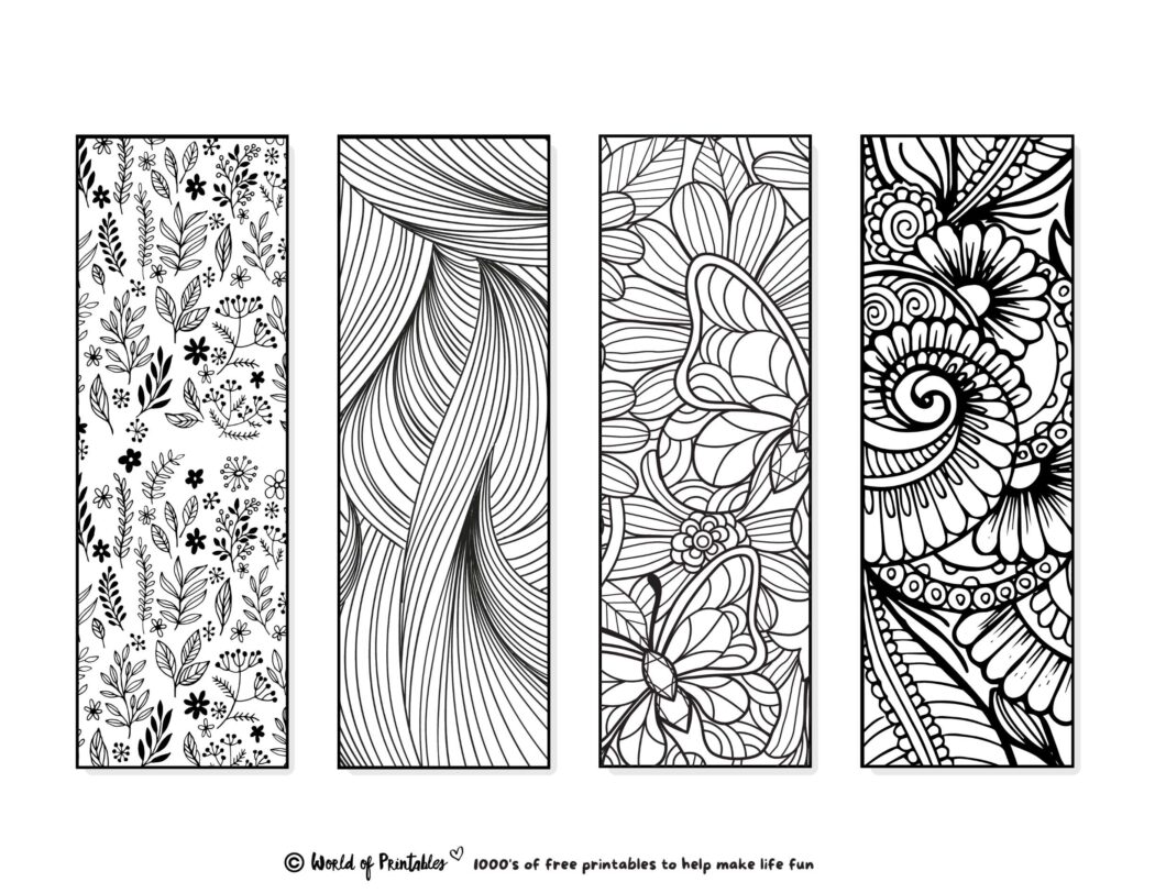 Printable Bookmarks To Color | 120 For Adults & Kids - World of Printables