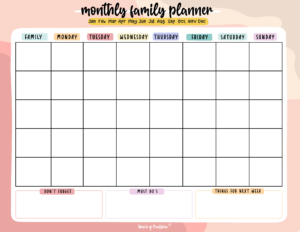 Family Planner - World of Printables
