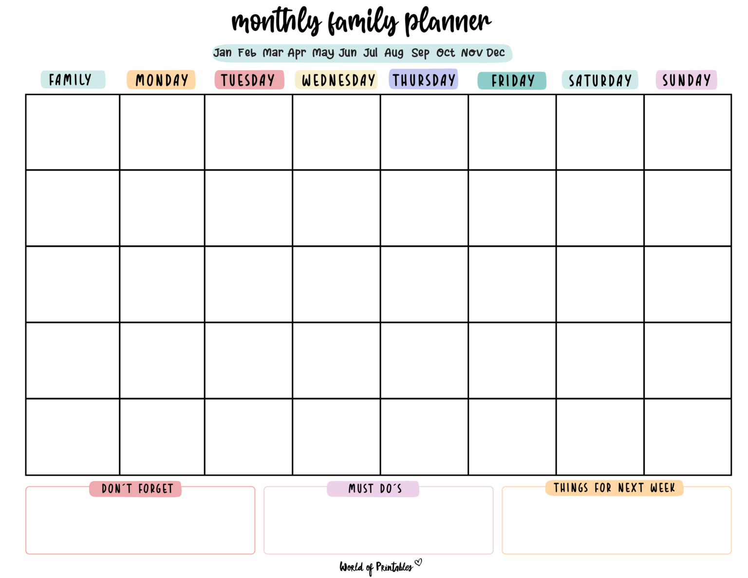 Family Planner - World of Printables