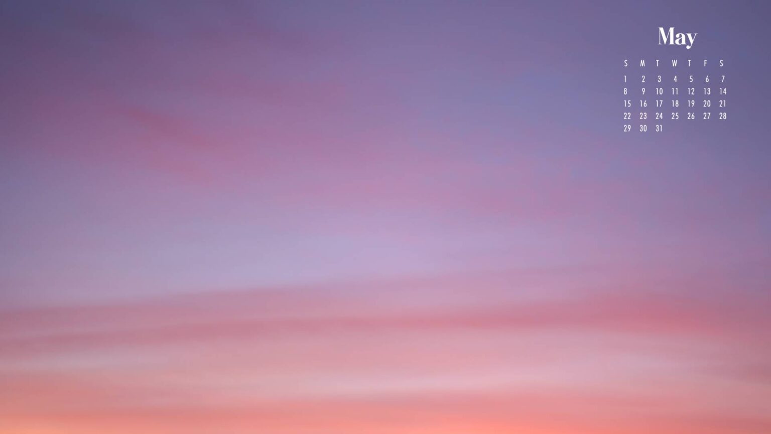 Free May 2022 Calendar Wallpaper