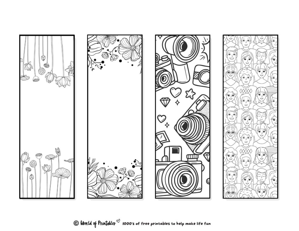 Printable Bookmarks To Color | 120 For Adults & Kids - World of Printables