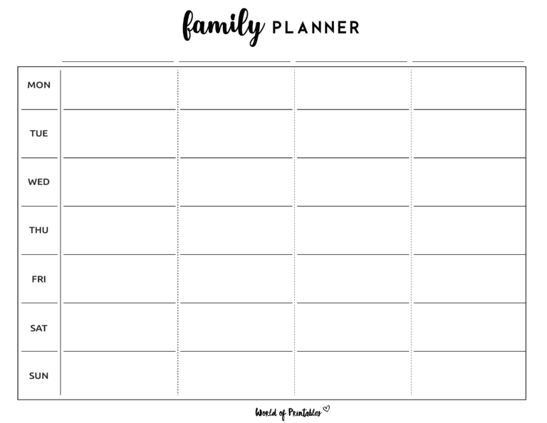 Family Planner - World of Printables