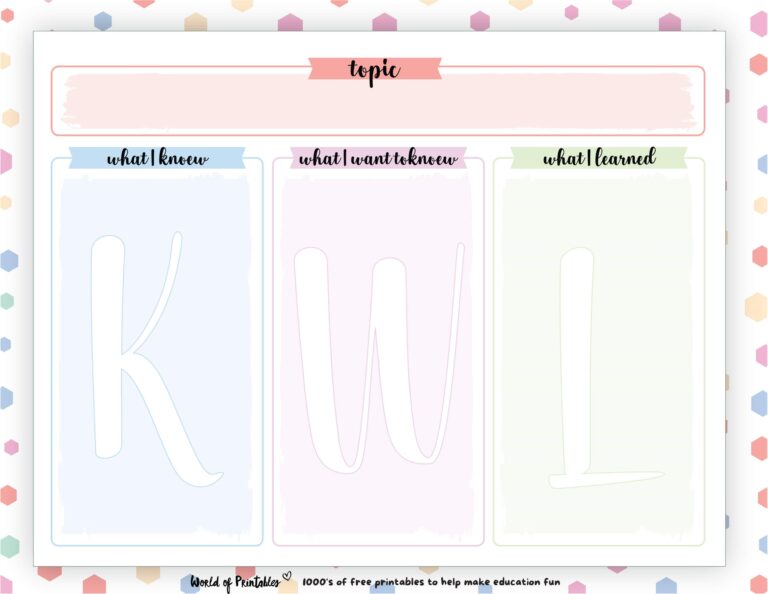 KWL Chart | 14 Templates - World of Printables