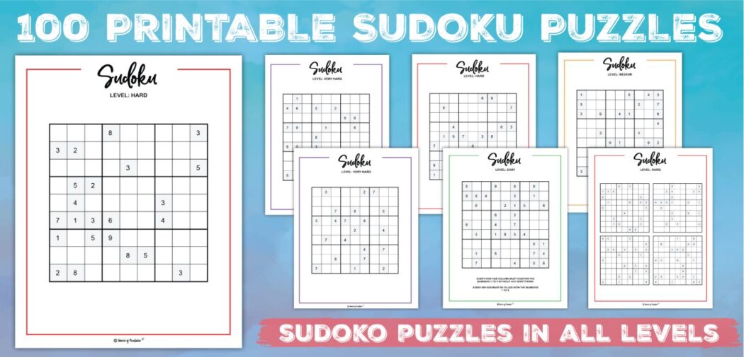 Printable Sudoku - 100+ Puzzles From Easy To Hard - World of Printables