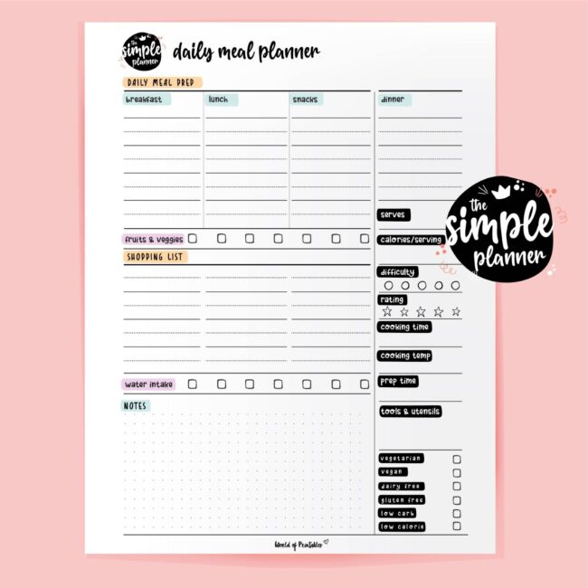 Simple Planner - World of Printables