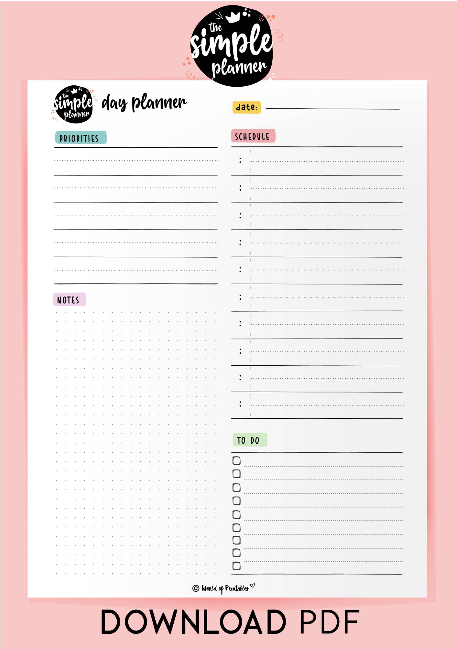Simple Planner - World of Printables