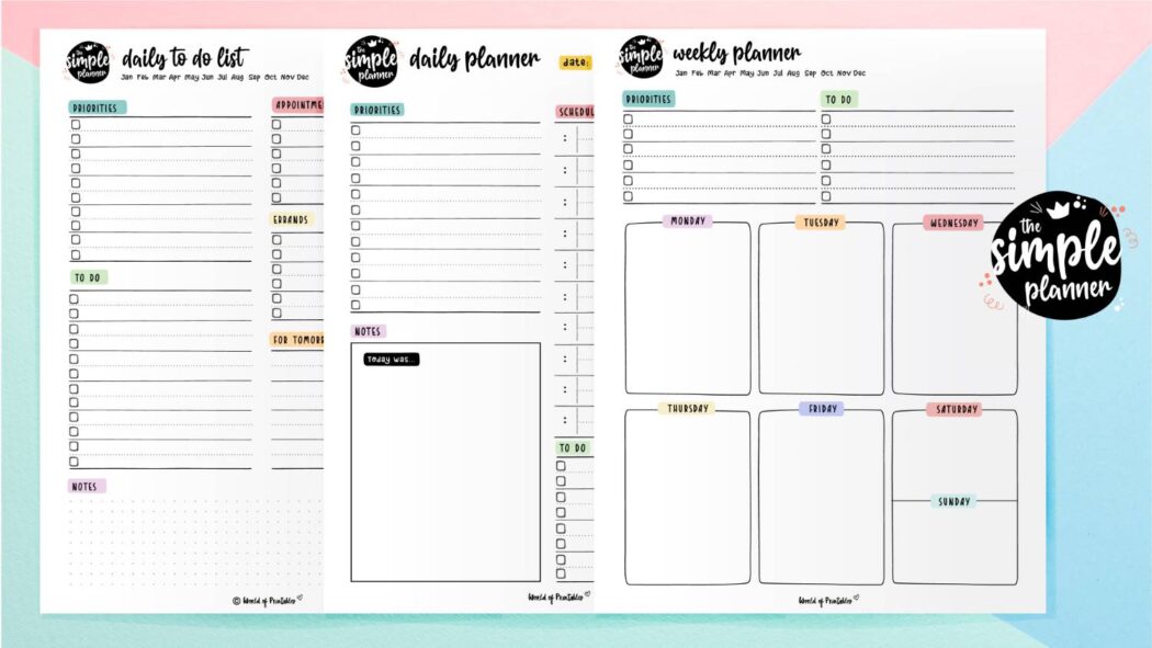 Simple Planner - World of Printables