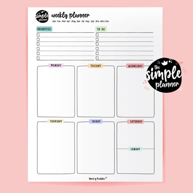 Simple Planner - World of Printables